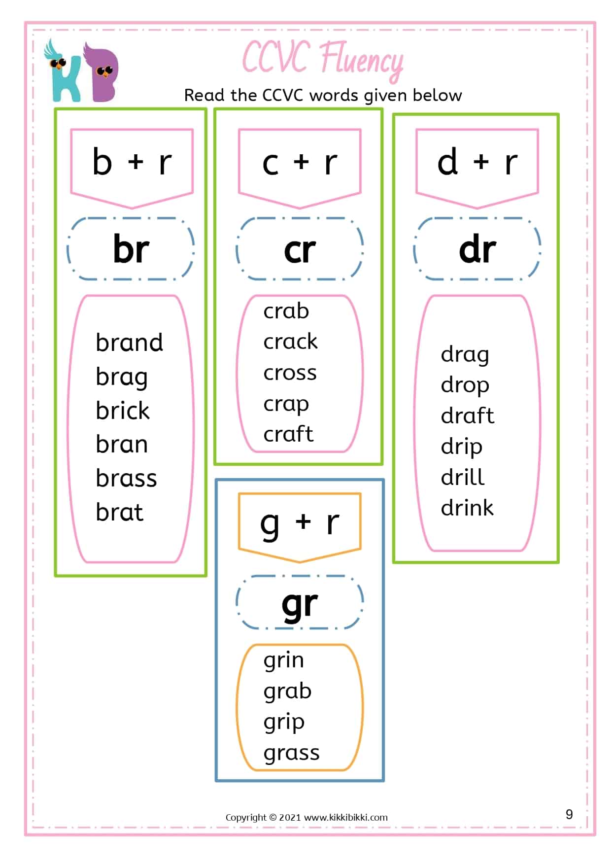 CCVC Words Worksheets - Free Phonics Printable Worksheets