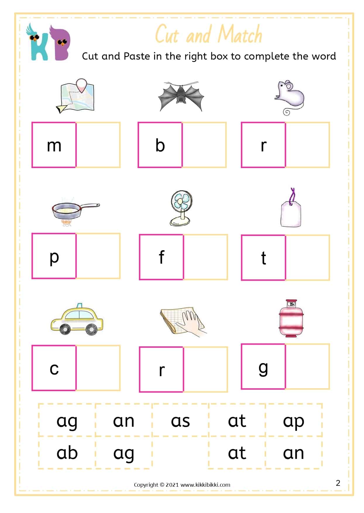 CVC Short a Sound Family Worksheets - Free Phonics Printable