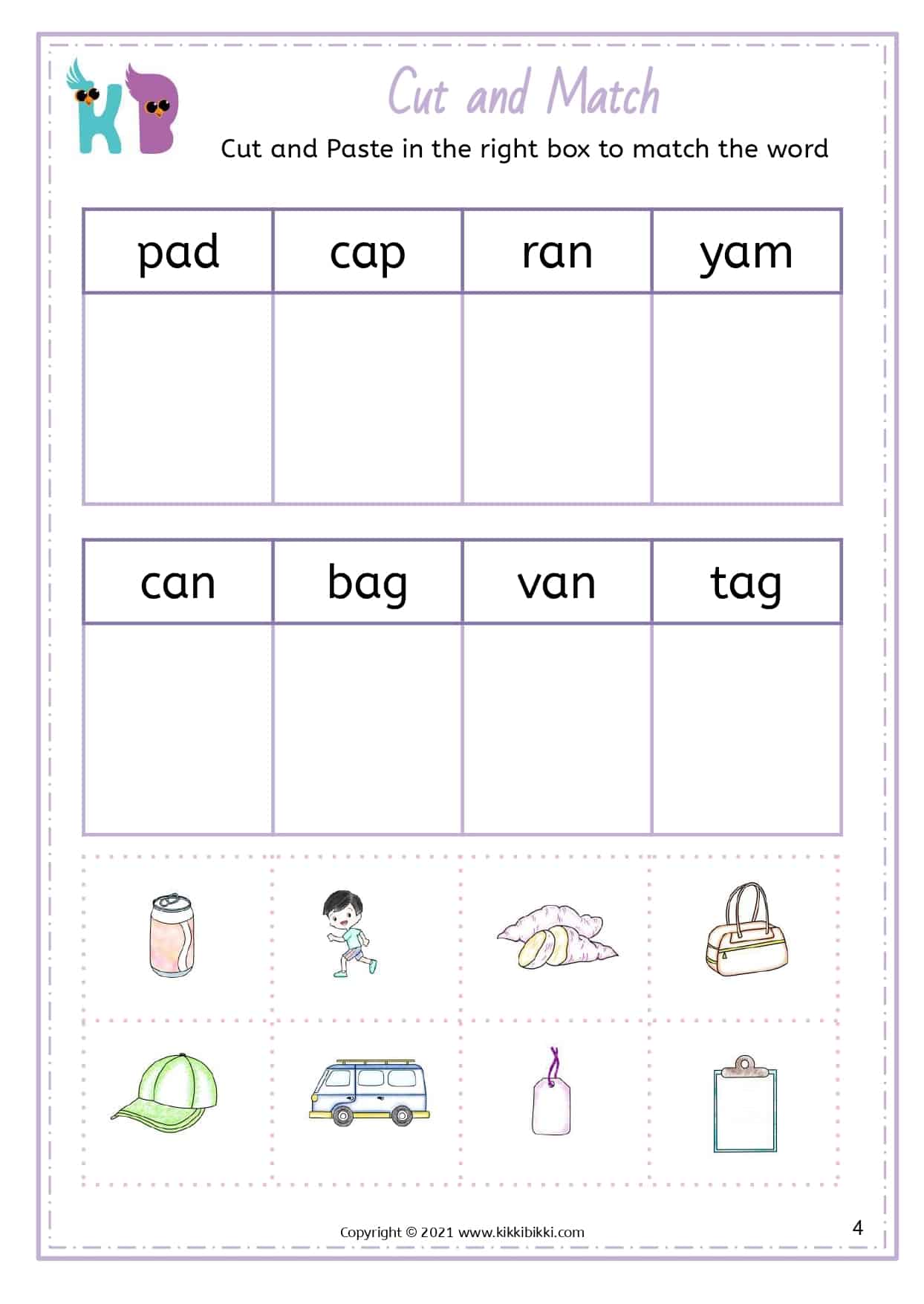CVC Short a Sound Family Worksheets - Free Phonics Printable