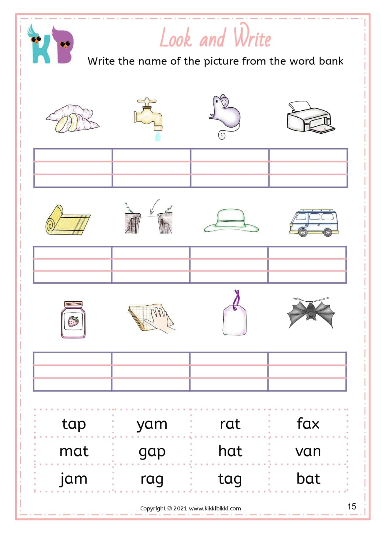 CVC Short a Sound Family Worksheets - Free Phonics Printable