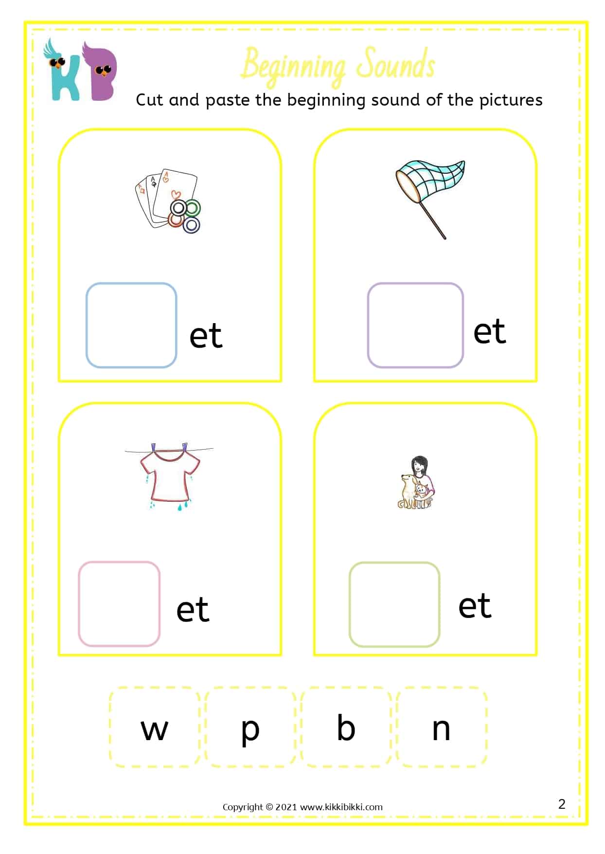 CVC -et Word Family - Free Phonics Printable
