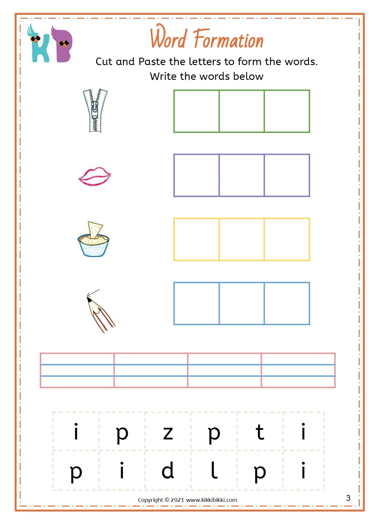CVC -ip Word Family - Free Phonics Printable