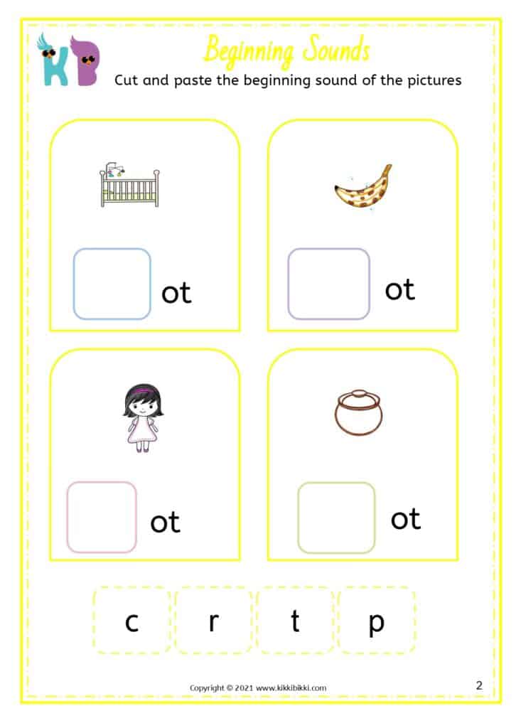 CVC -ot Word Family - Free Phonics Printable