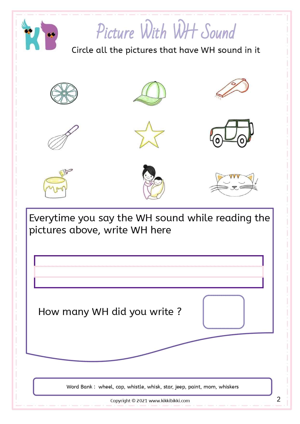 Digraphs - Kindergarten Worksheet - Free Phonics Printable