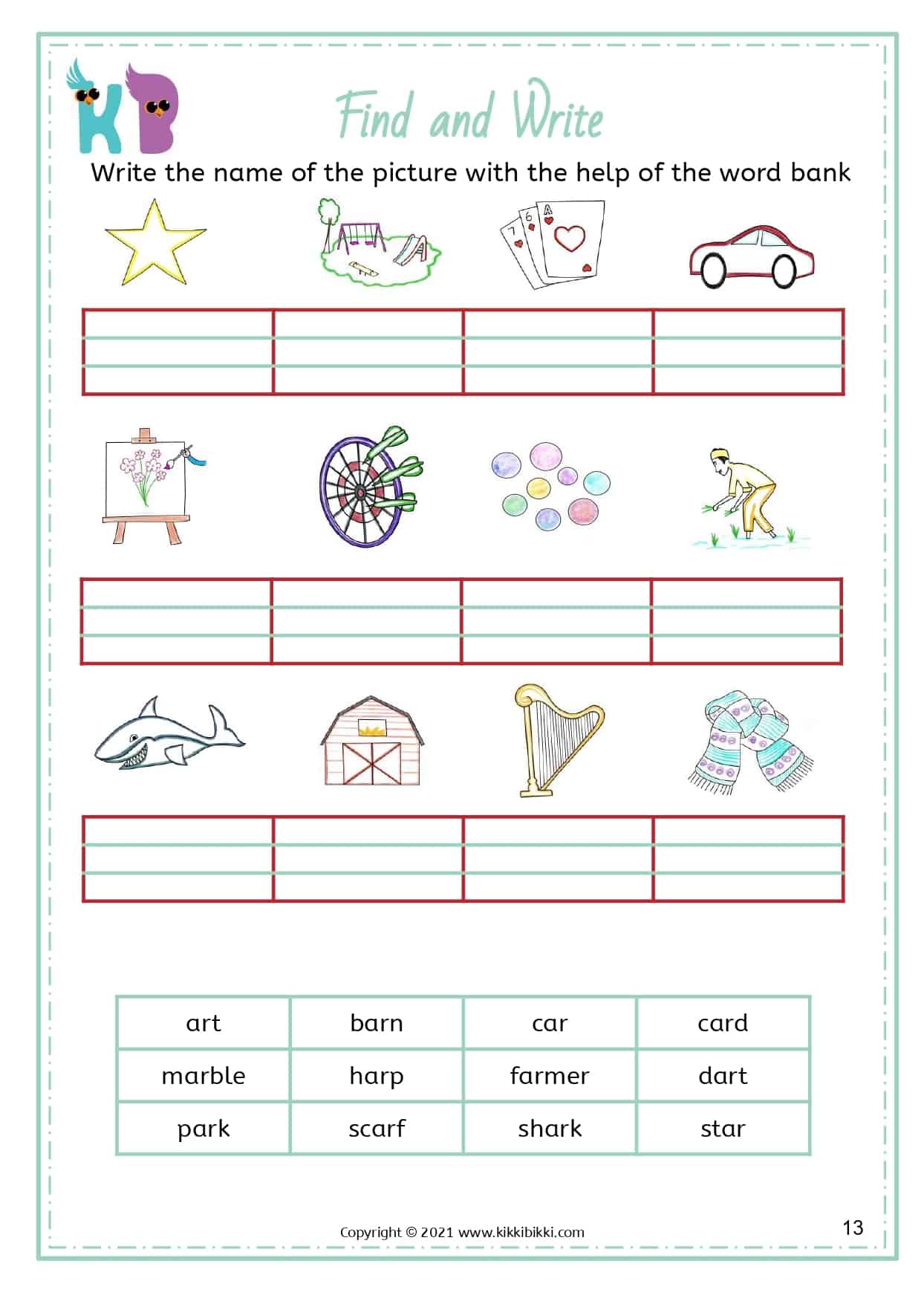 Bossy R - Kindergarten Worksheet - Free Phonics Printable