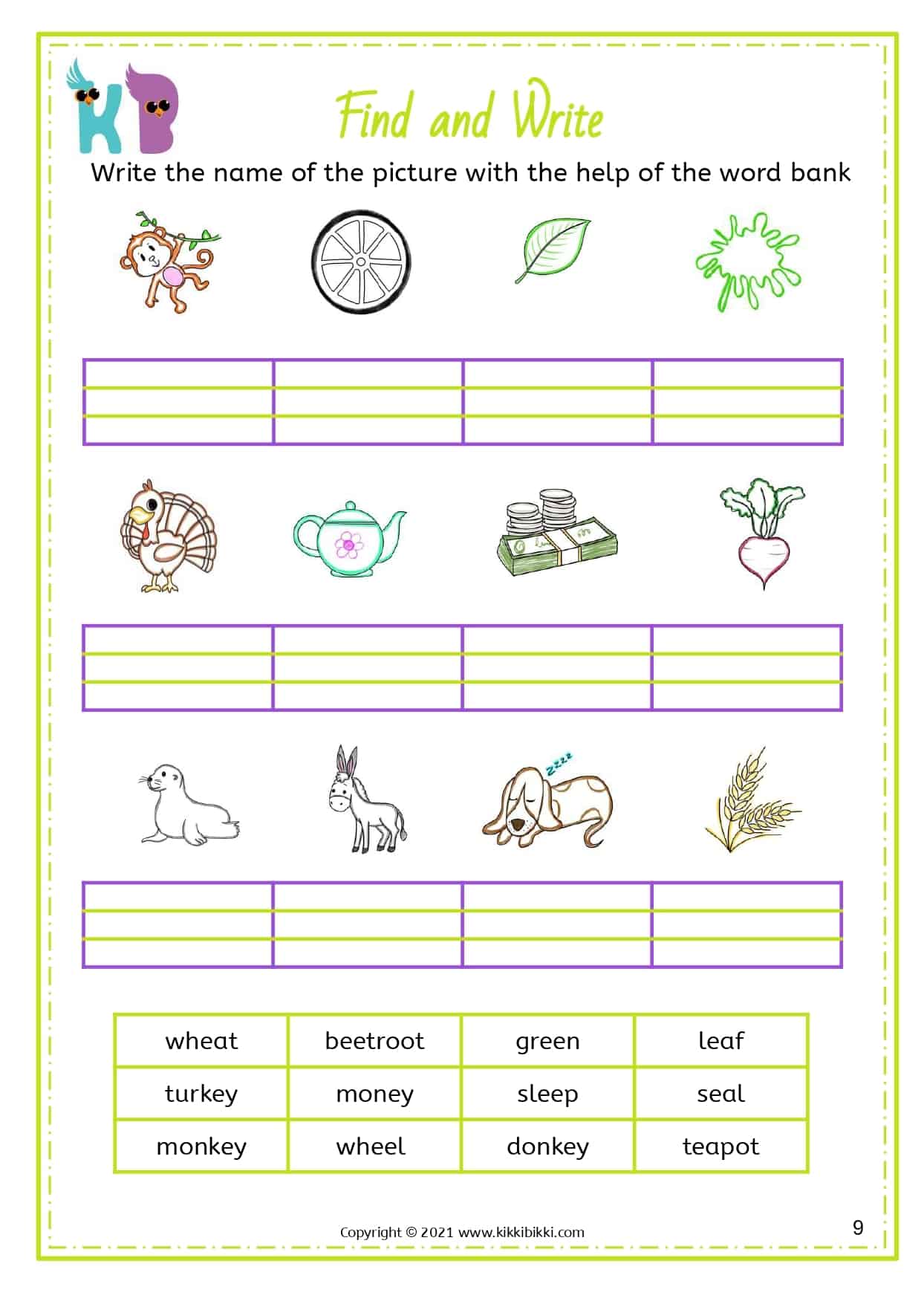 Spellings for ee-ea-ey words | Free Phonics Printable Worksheets