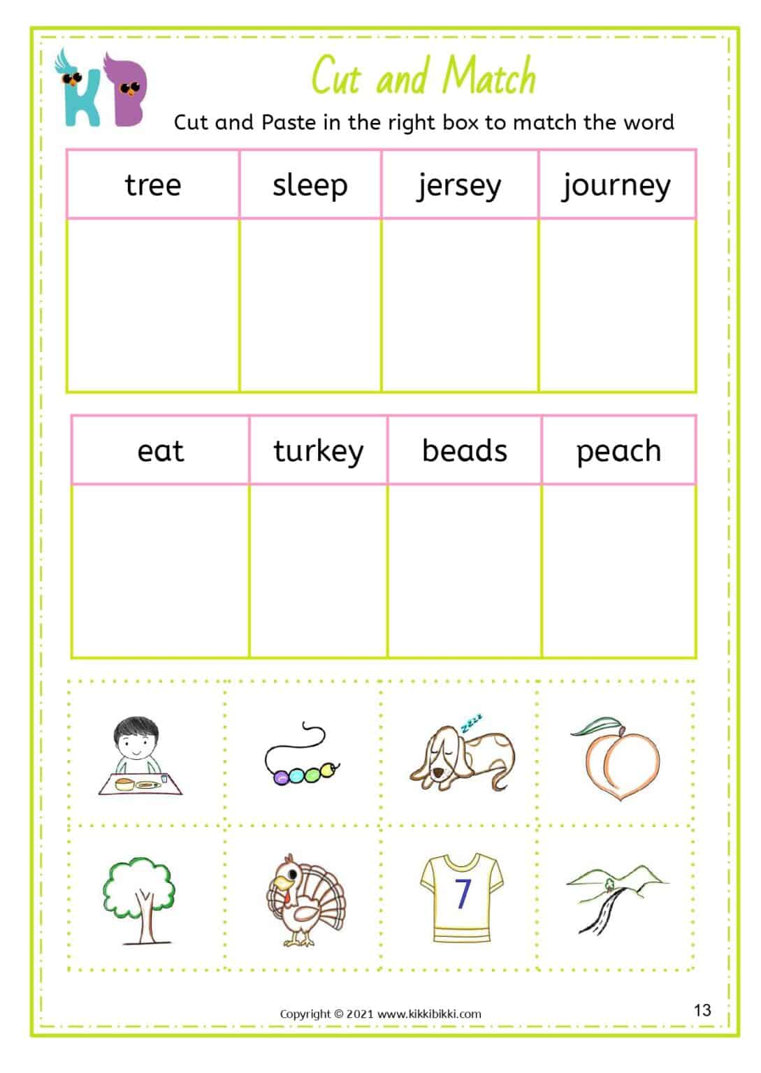 Spellings for ee-ea-ey words | Free Phonics Printable Worksheets