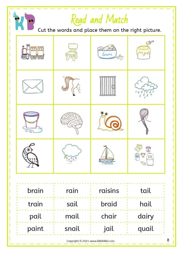 Developing 'ai' Sound Recognition Skills : FREE Printable