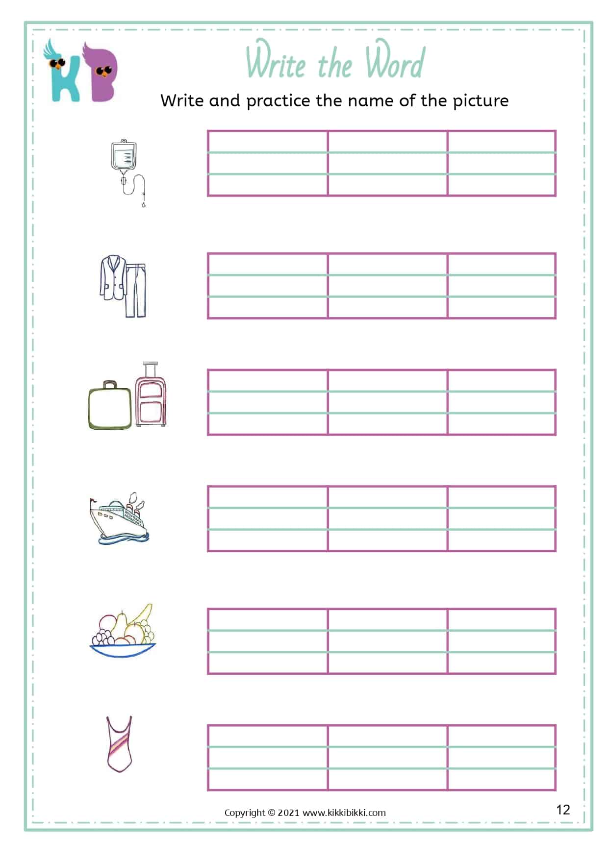 ui Words - Kindergarten Worksheet - Free Phonics Printable