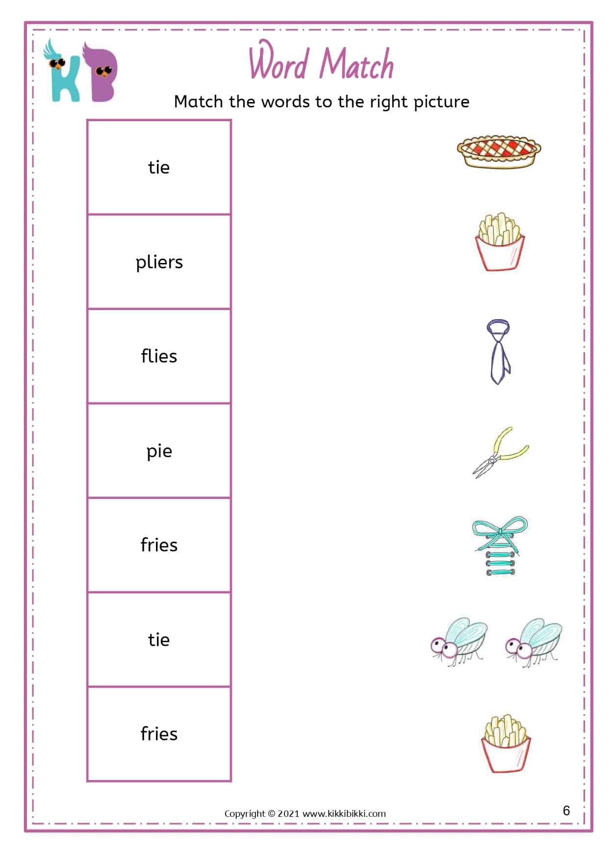 /ie/ Sound | Free Phonics Printable Worksheets