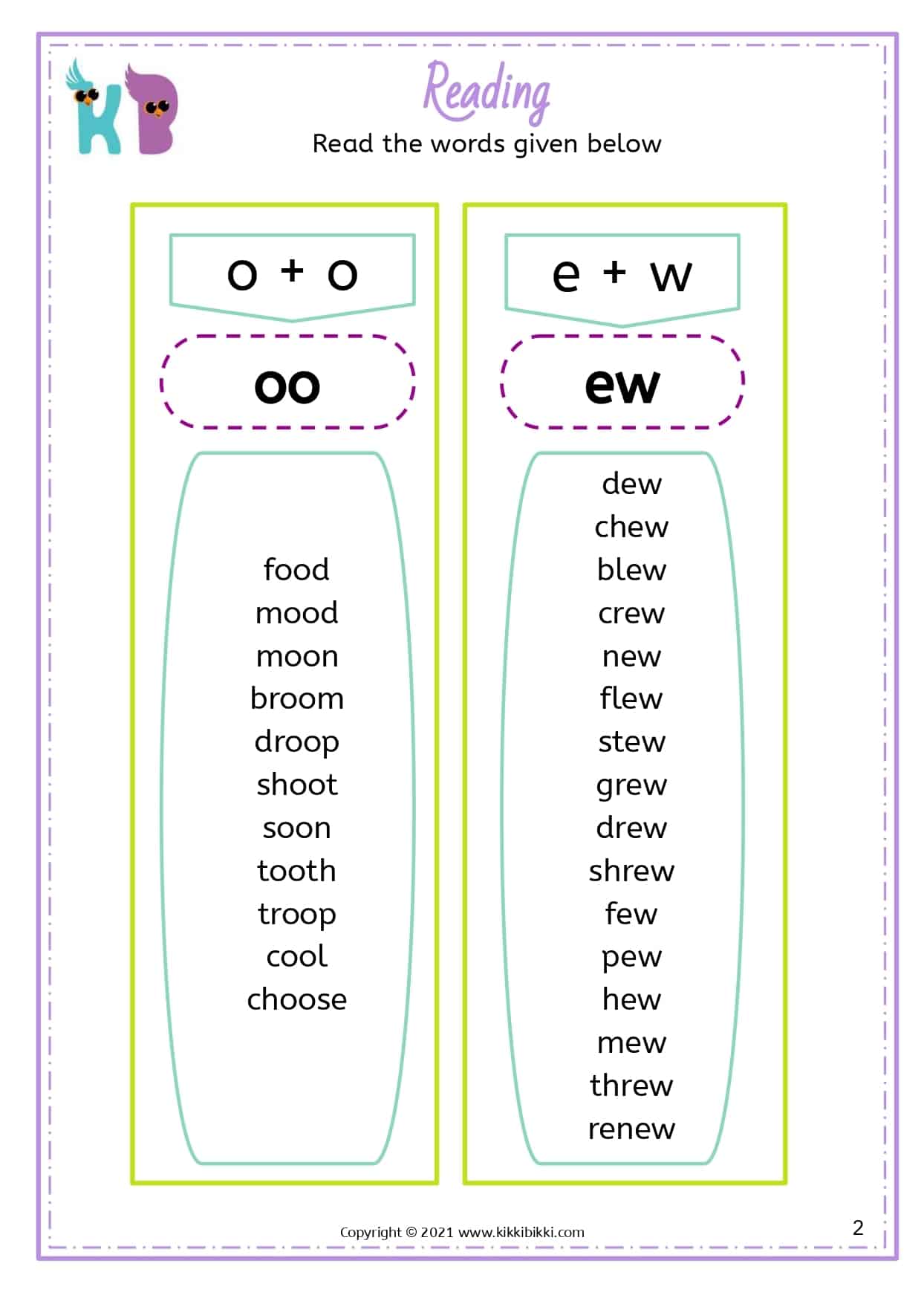 Ue And Ew Words Ue And Ew Words