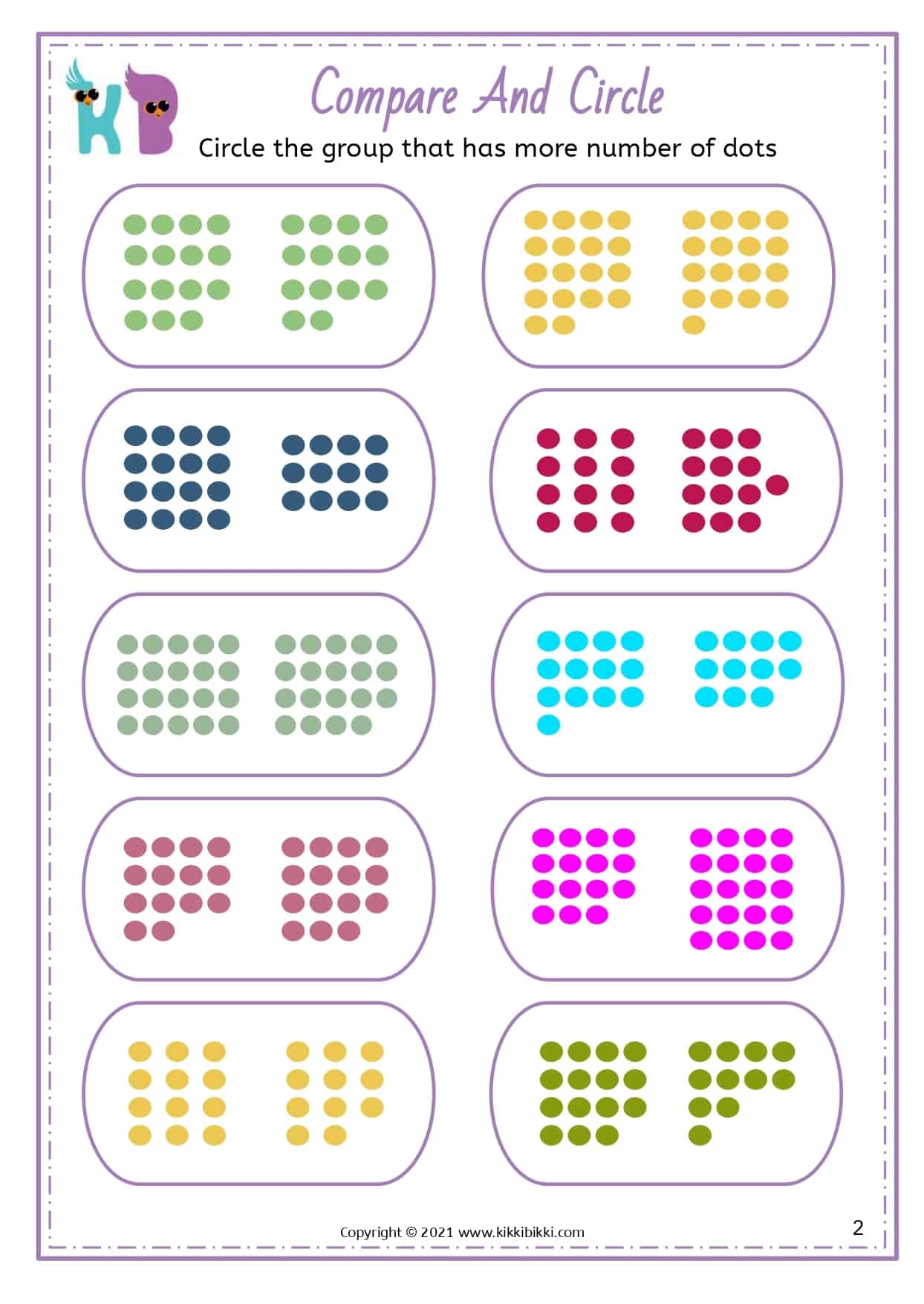 Greater Than / Lesser Than - Free Math Printable Worksheets