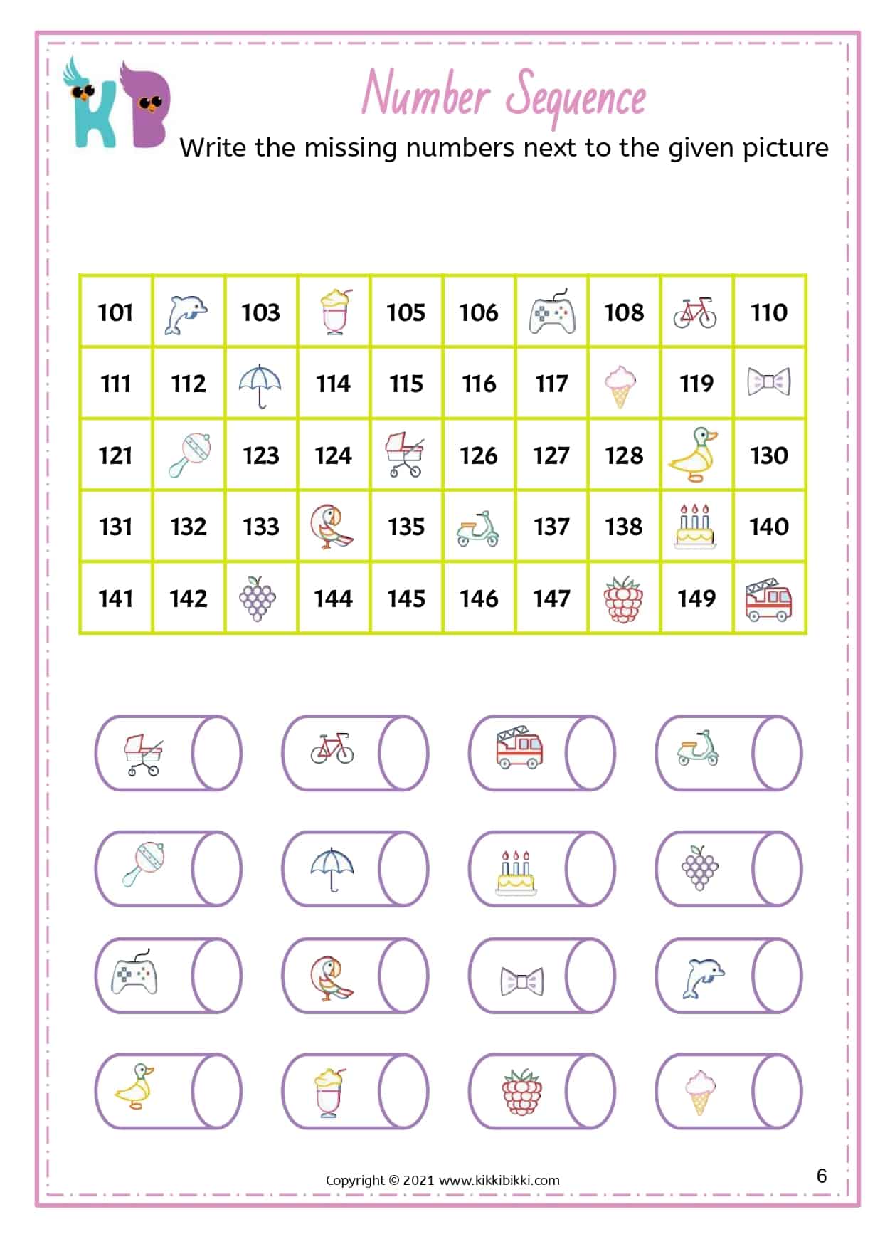 COUNTING BEYOND 100 - KikkiBikki - Free Math Worksheets