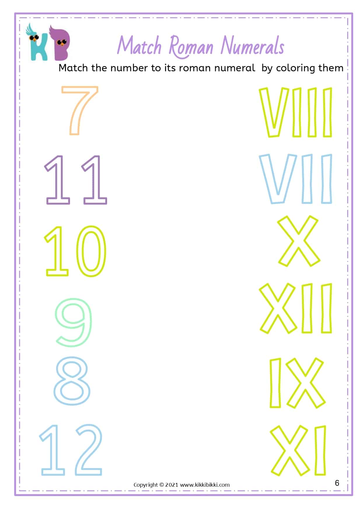 ROMAN NUMERALS for Kindergarteners - KikkiBikki