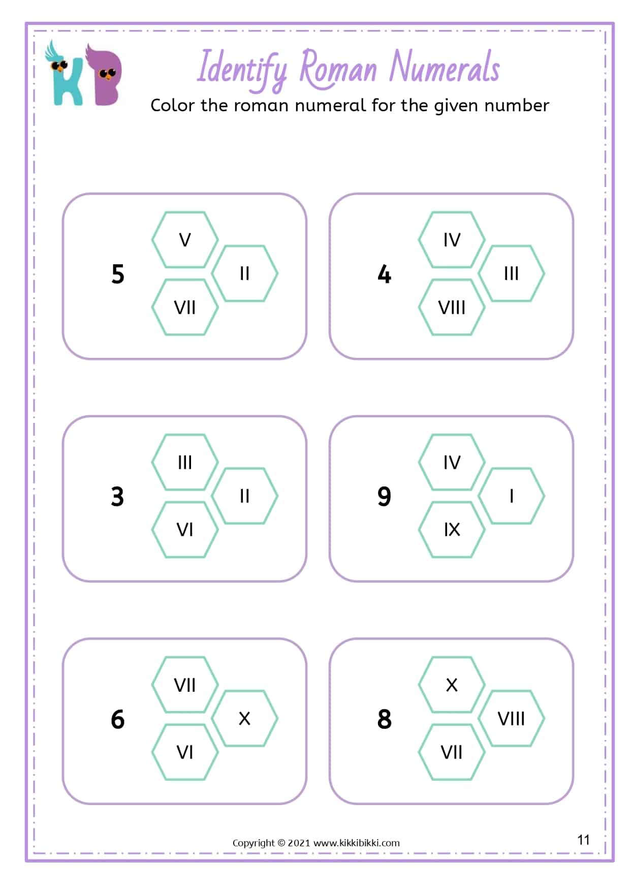 ROMAN NUMERALS for Kindergarteners - KikkiBikki