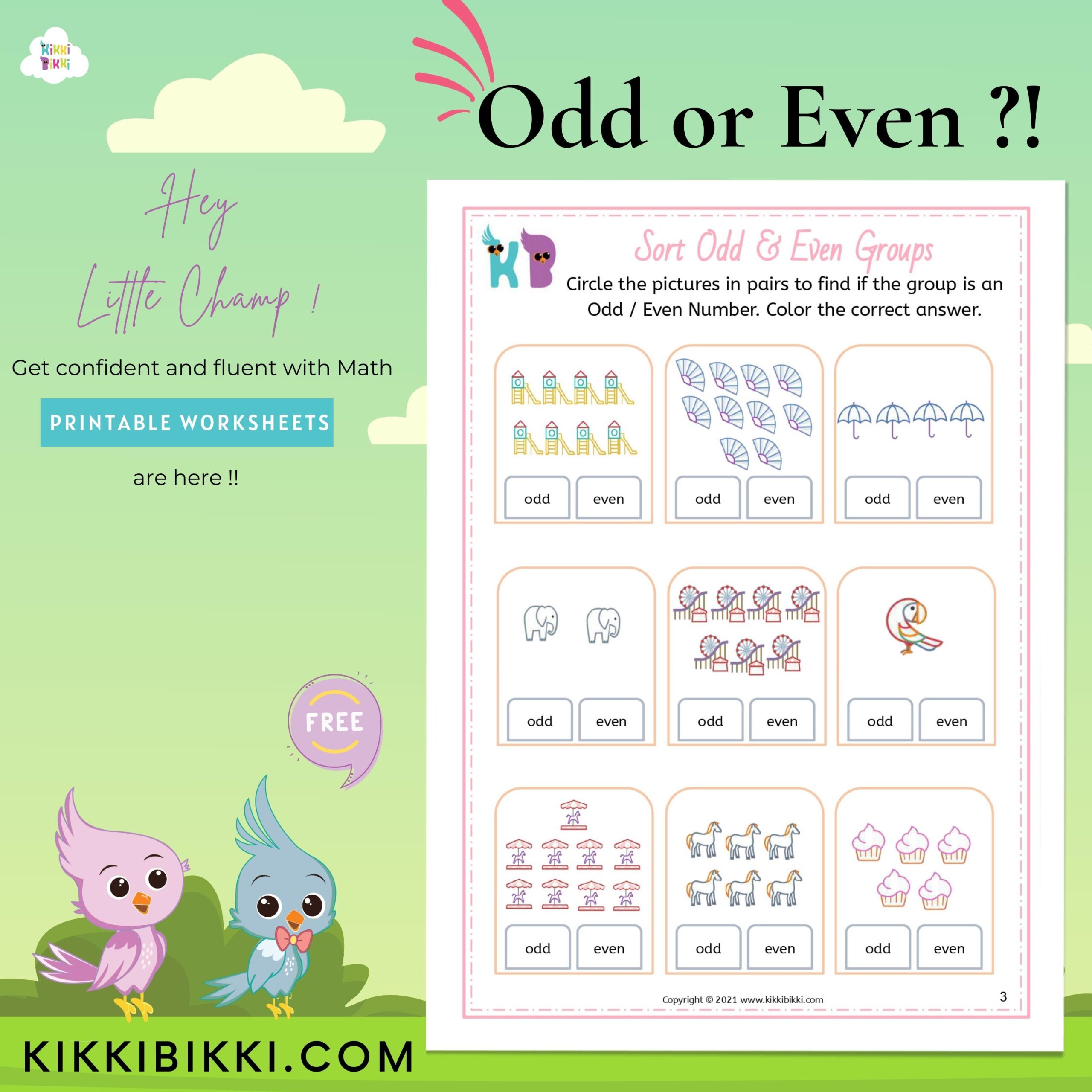 Odd or Even Numbers Worksheets - FREE Printable for Kids