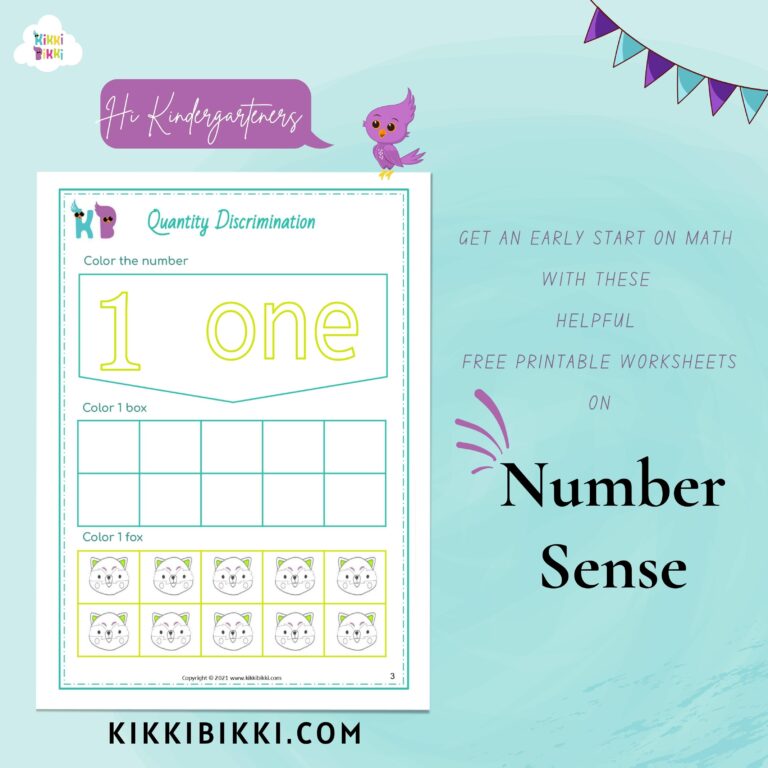 NUMBER SENSE WORKSHEETS for Numbers 1 to 10 - KikkiBikki