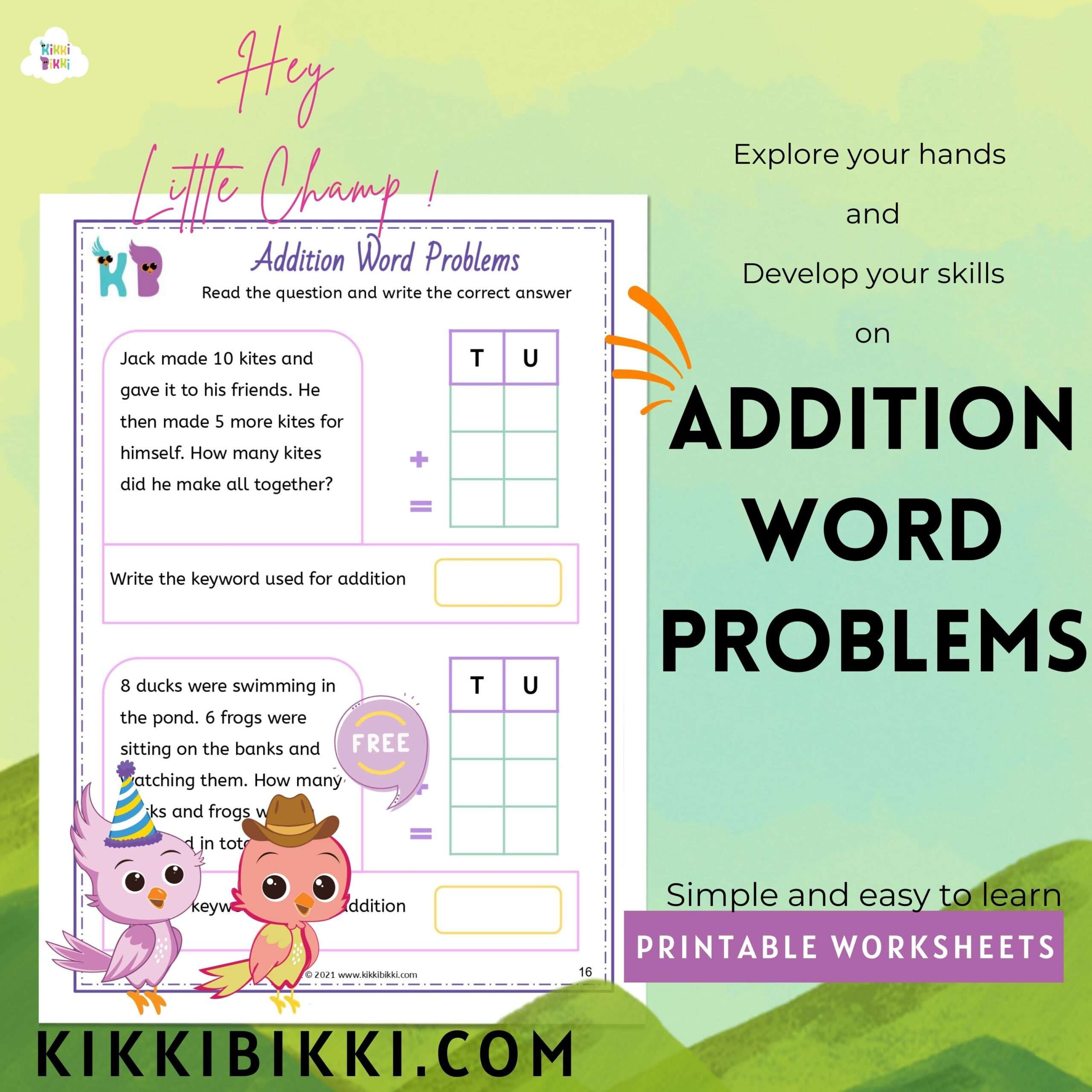 ADDITION - WORD PROBLEMS - Free Math Printable Worksheets