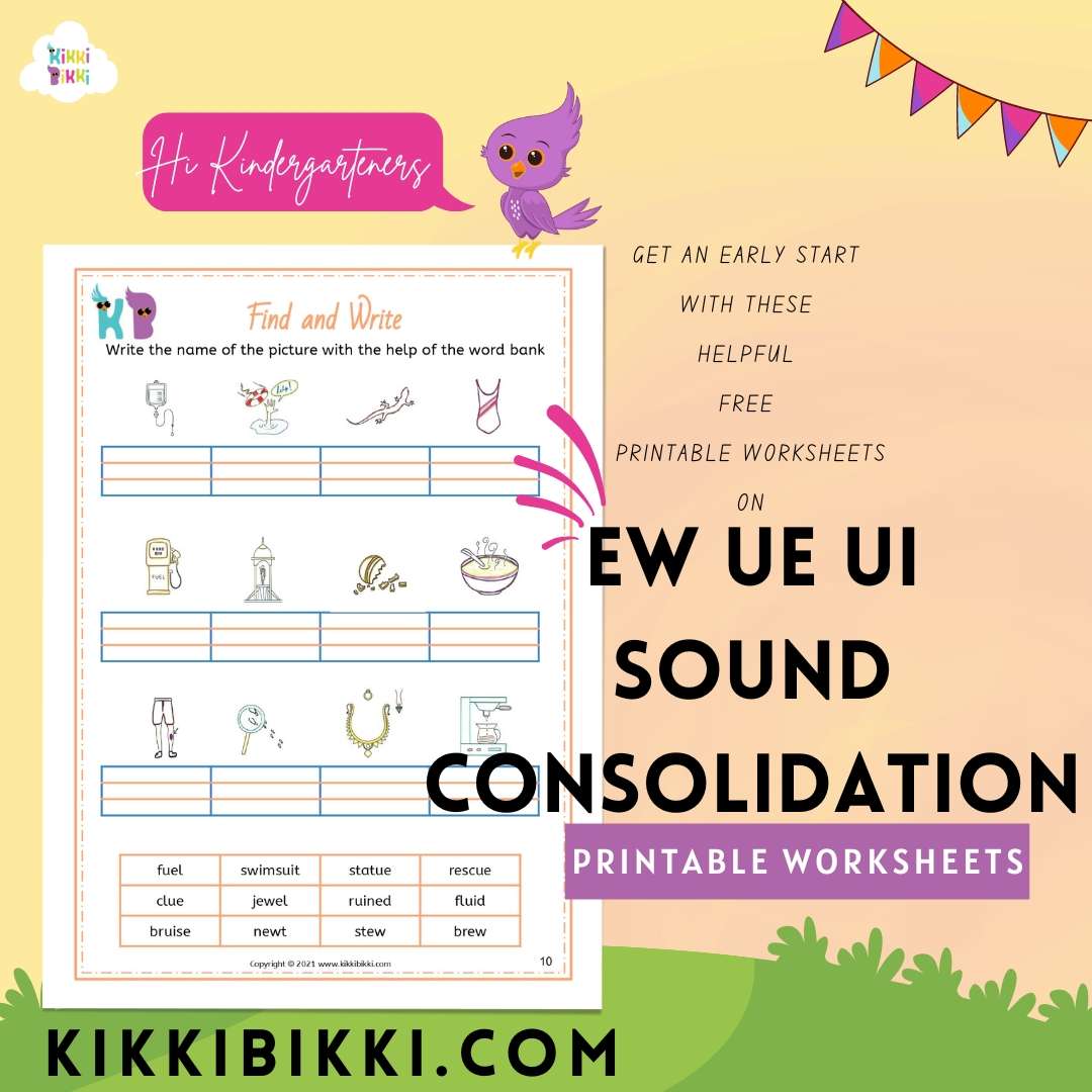 Learn to Spell ew-ue-ui Words - Free Printable Worksheets