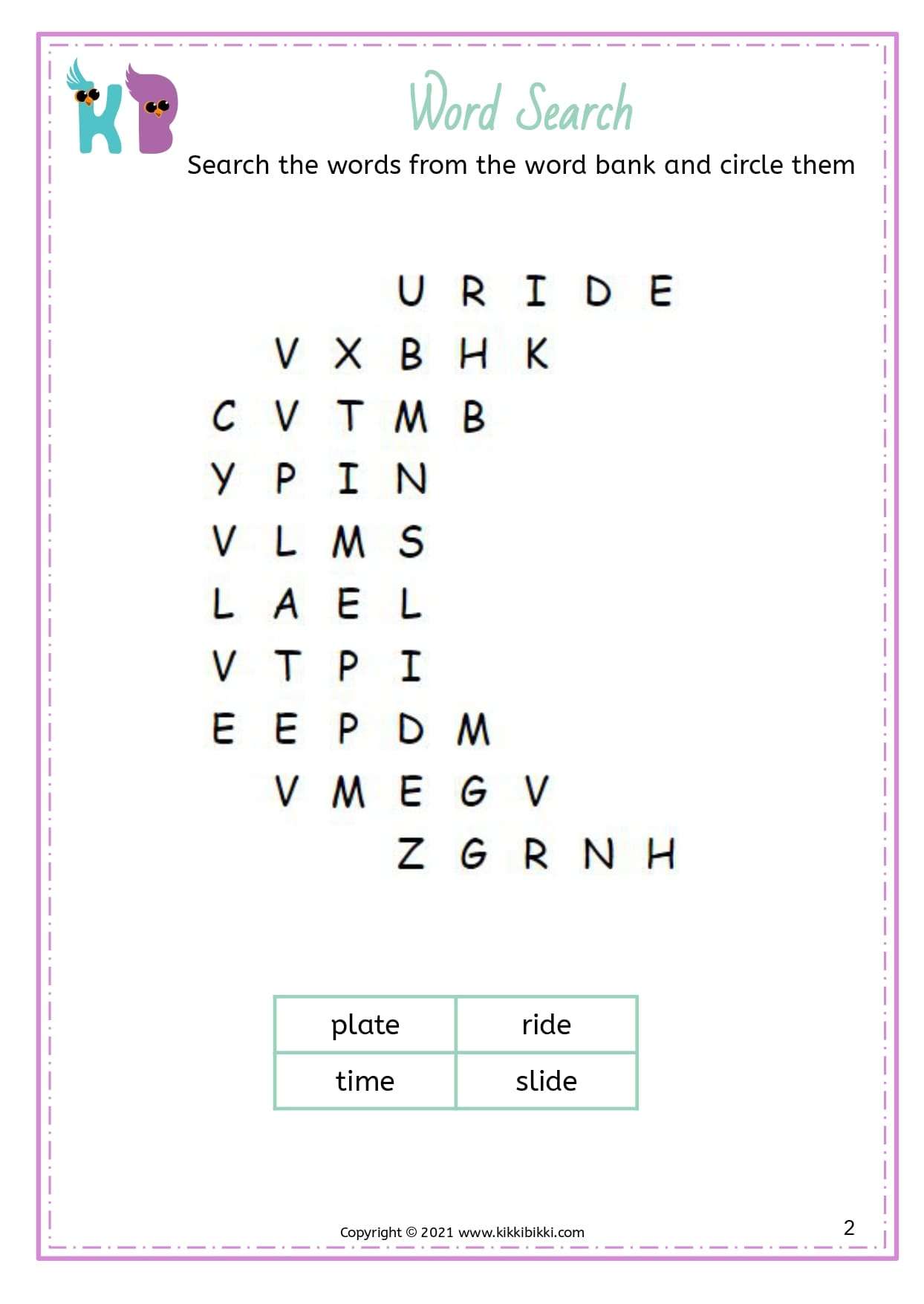 SILENT e - Kindergarten Worksheet - Free Phonics Printable
