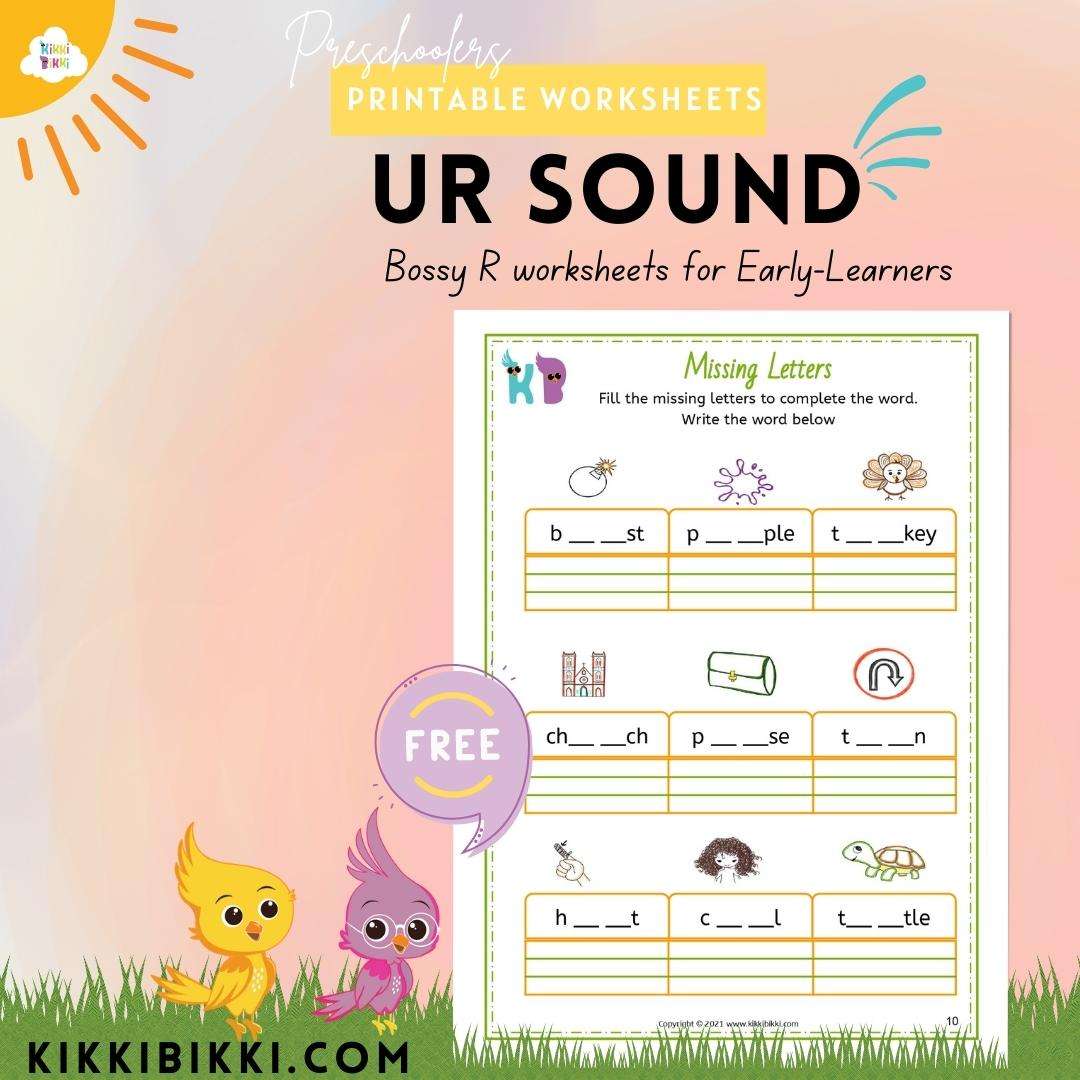 Bossy R - Kindergarten Worksheet - Free Phonics Printable