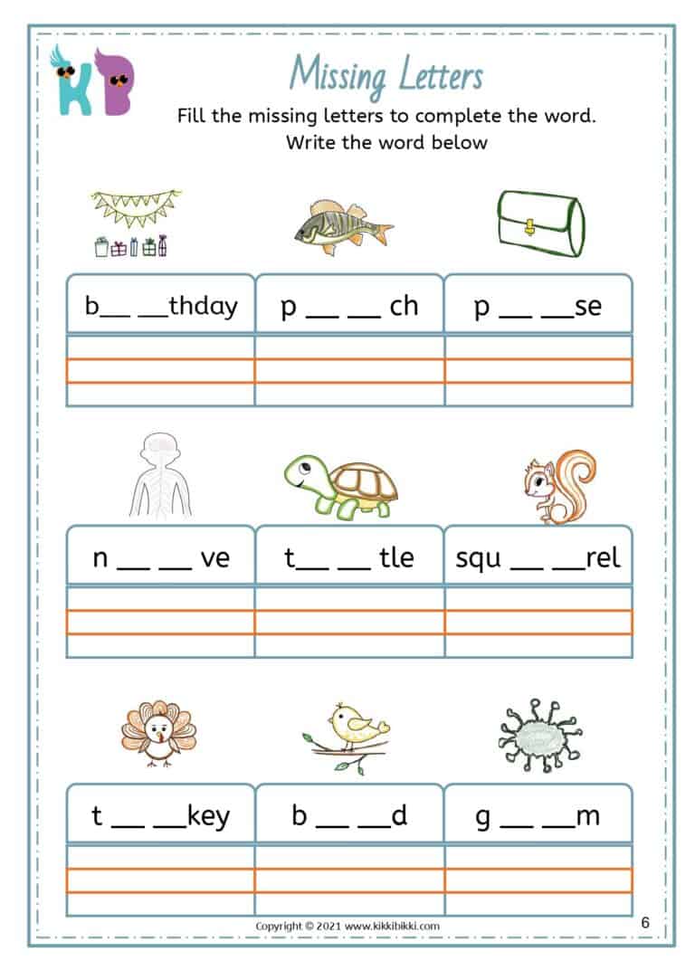 Spellings for er-ir-ur words | Free Phonics Printable Worksheets