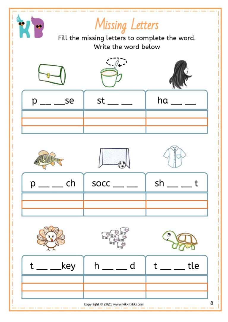 Spellings for er-ir-ur words | Free Phonics Printable Worksheets