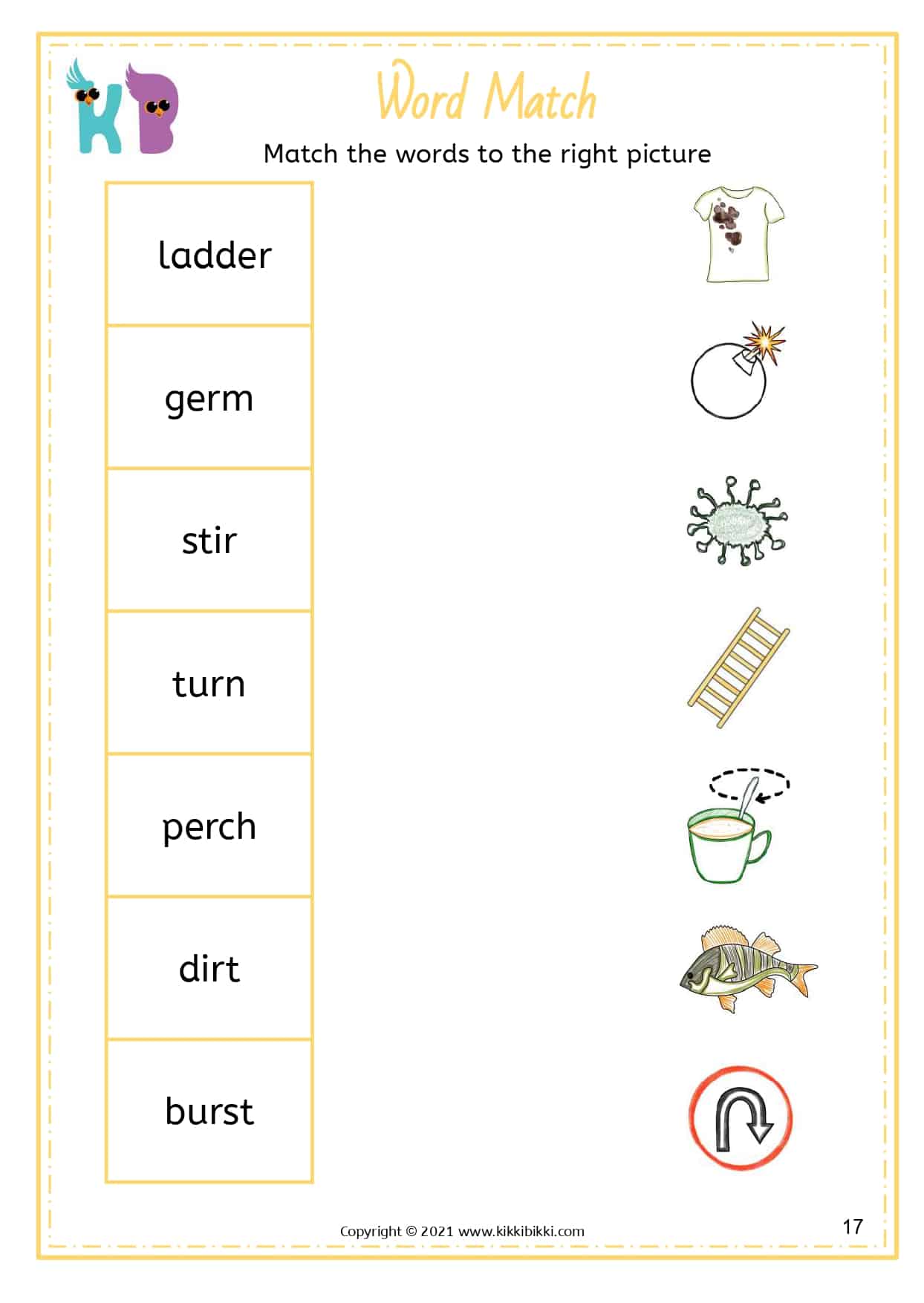 Spellings for er-ir-ur words | Free Phonics Printable Worksheets