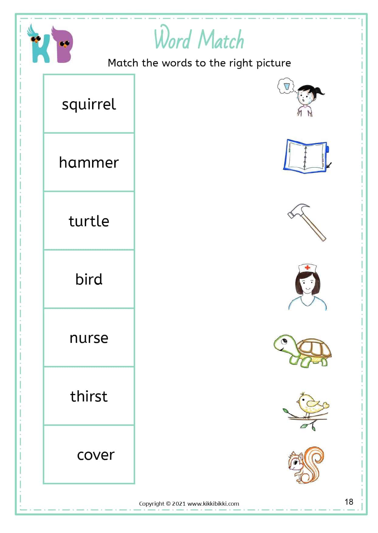 Spellings for er-ir-ur words | Free Phonics Printable Worksheets