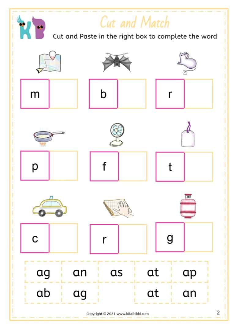 CVC Short a Words Worksheets - Free Phonics Printable