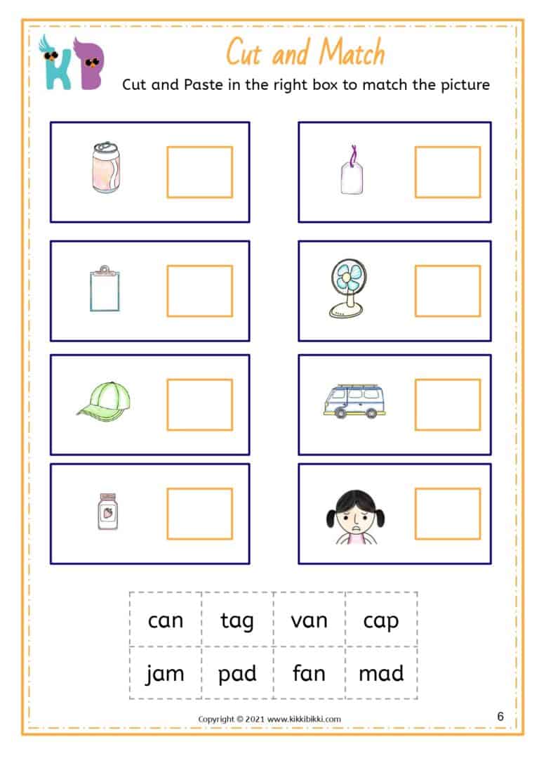 CVC Short a Words Worksheets - Free Phonics Printable