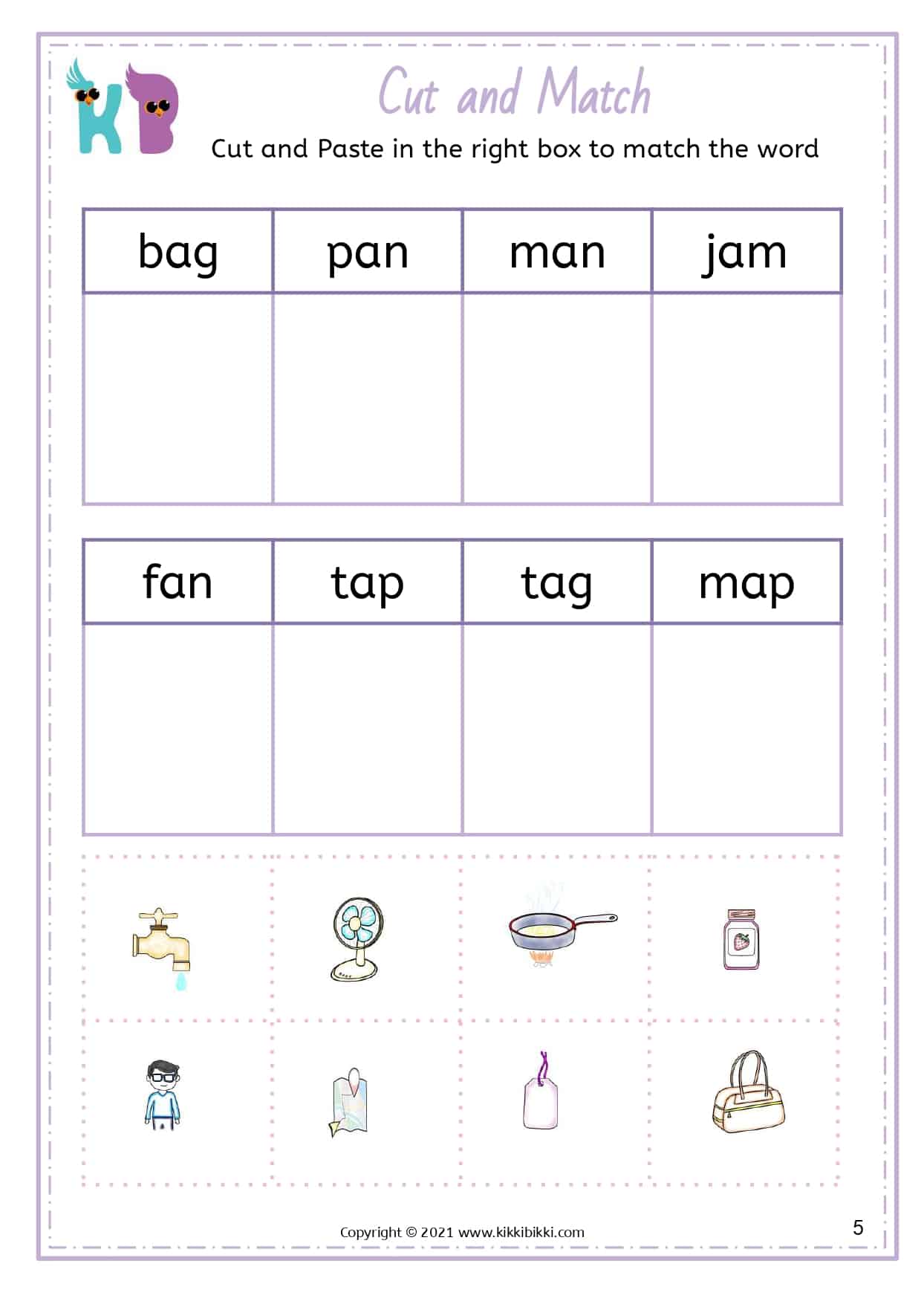 CVC Short a Words Worksheets - Free Phonics Printable