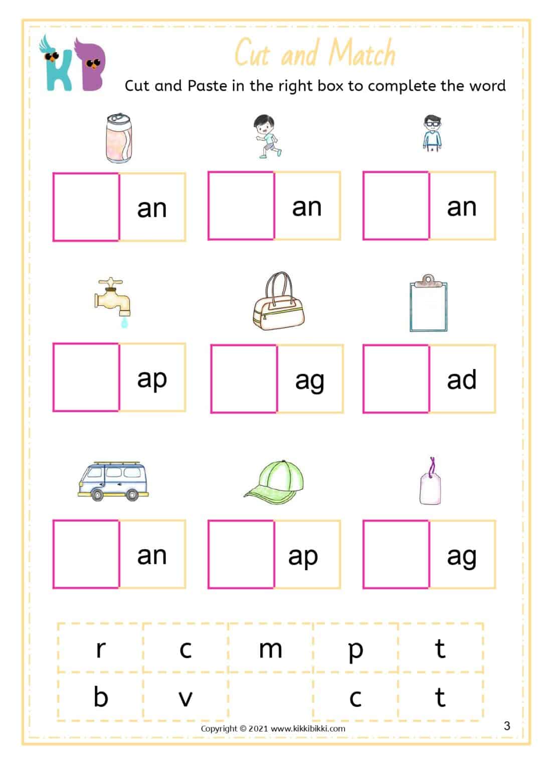 CVC Short a Words Worksheets - Free Phonics Printable