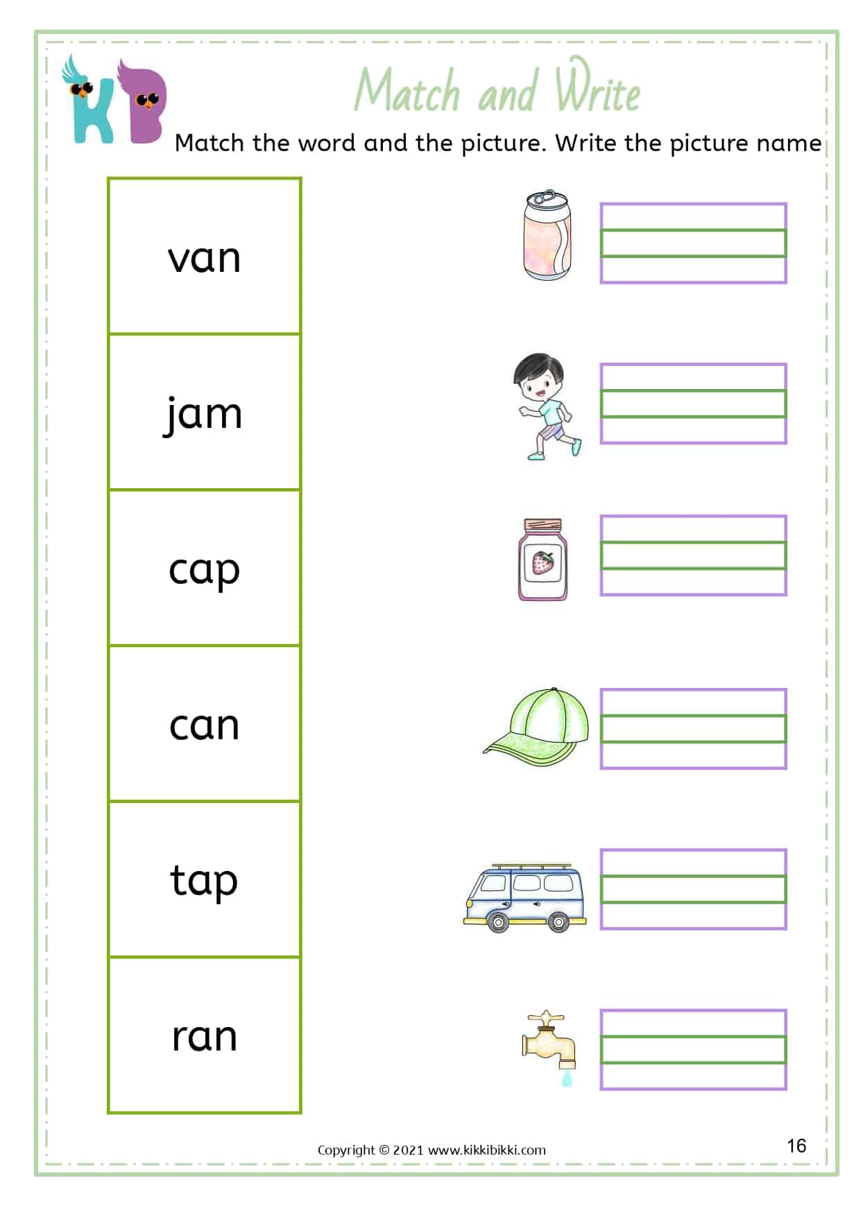 CVC Short a Sound Family Worksheets - Free Phonics Printable