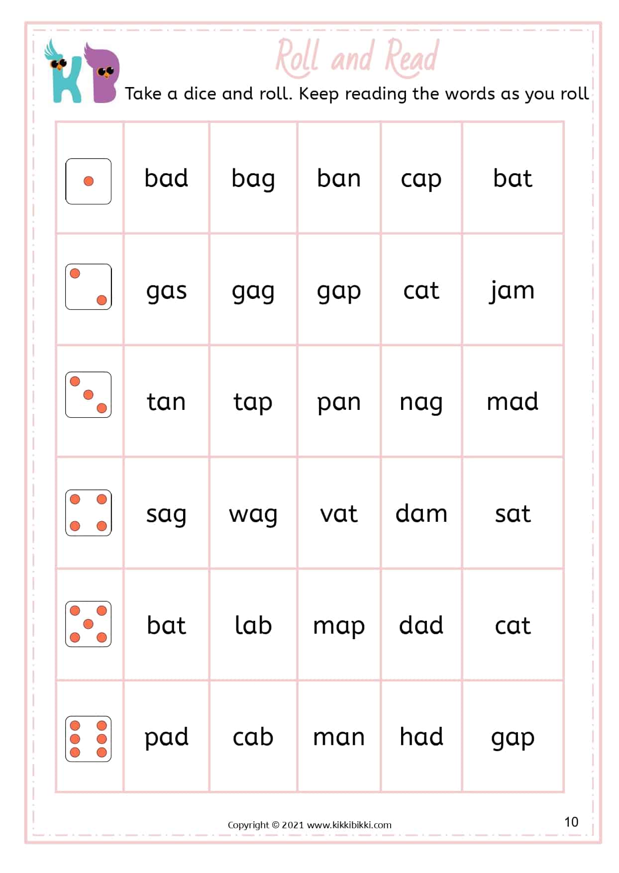 CVC Short a Words Worksheets - Free Phonics Printable