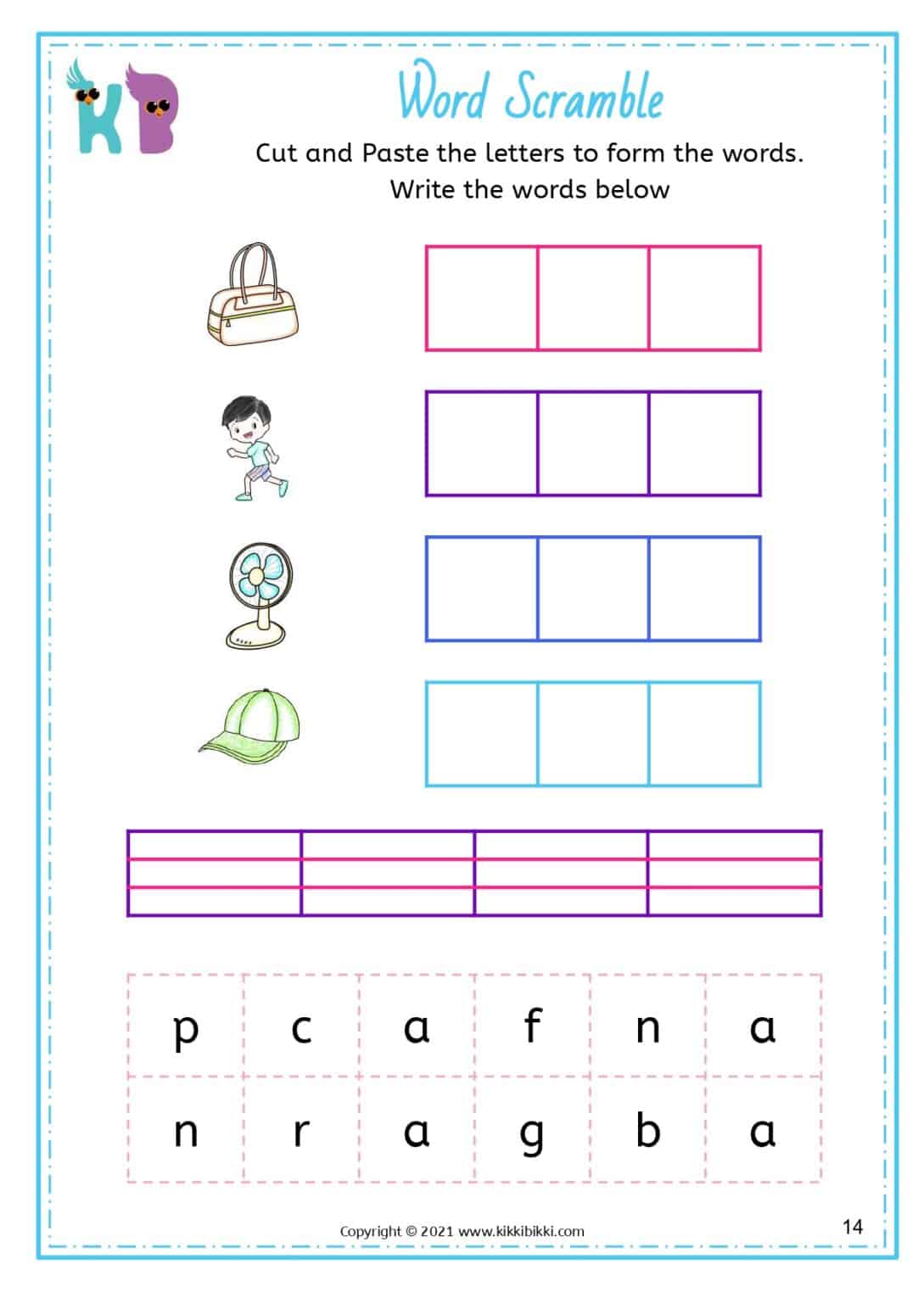 CVC Short a Words Worksheets - Free Phonics Printable