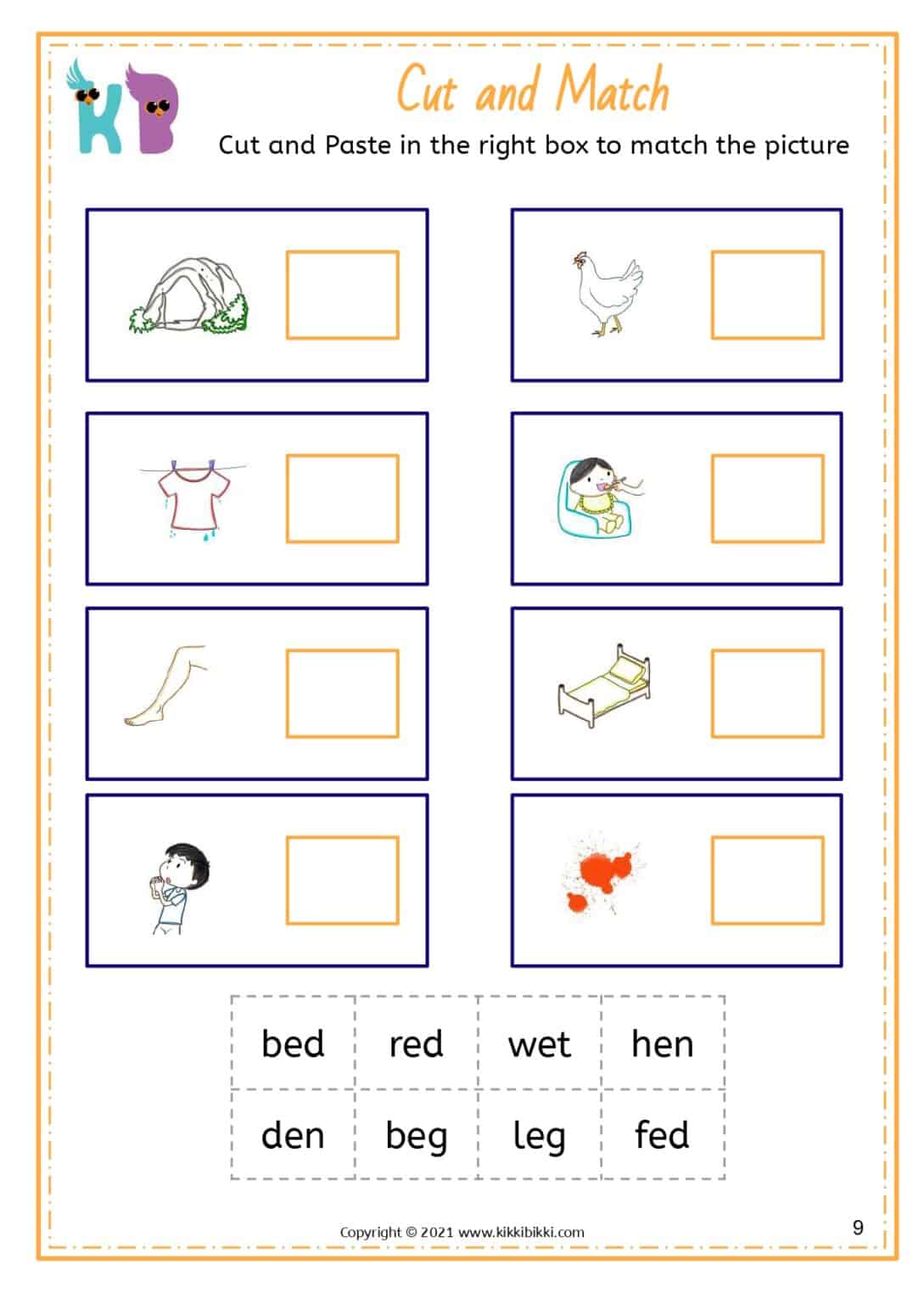 CVC Short e Words Worksheets - Free Phonics Printable