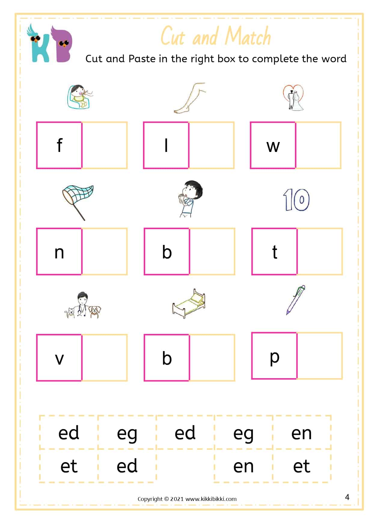CVC Short e Words Worksheets - Free Phonics Printable
