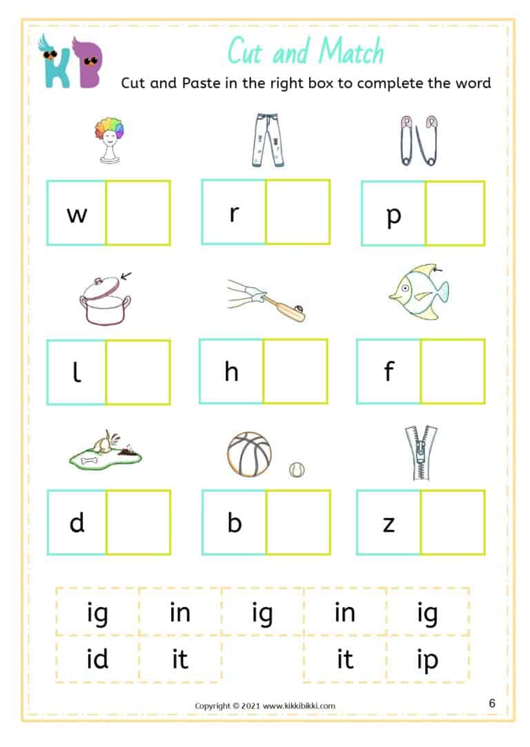CVC - Short i Words Worksheets - Free Phonics Worksheets