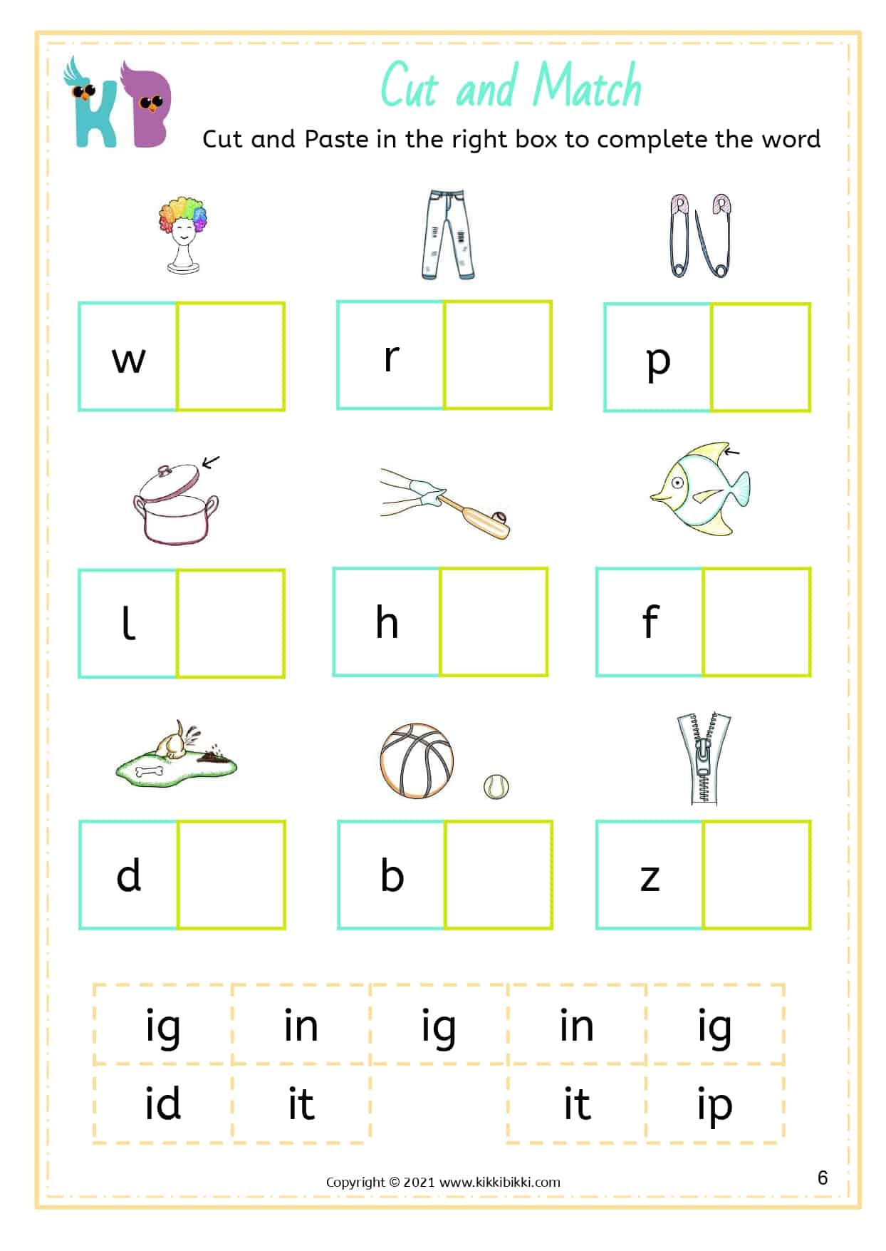 CVC - Short i Words Worksheets - Free Phonics Worksheets