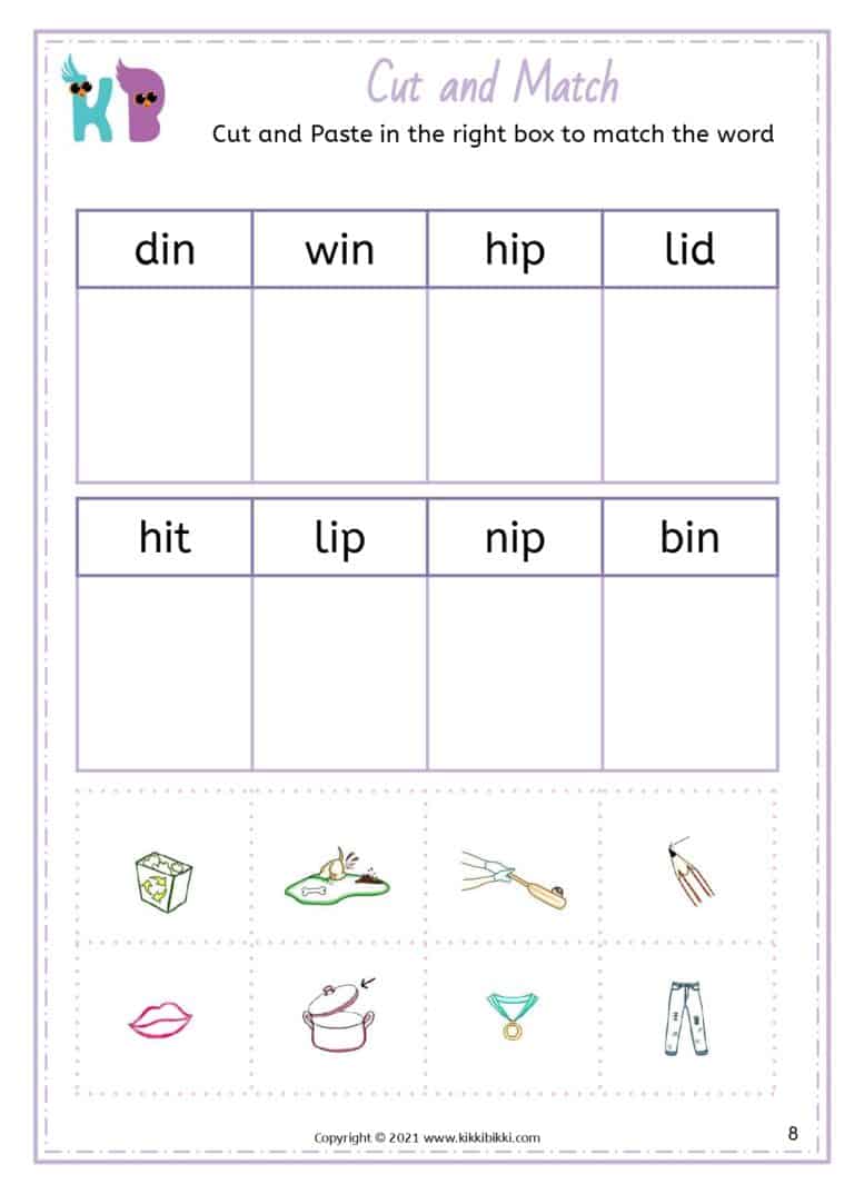 CVC - Short i Words Worksheets - Free Phonics Worksheets
