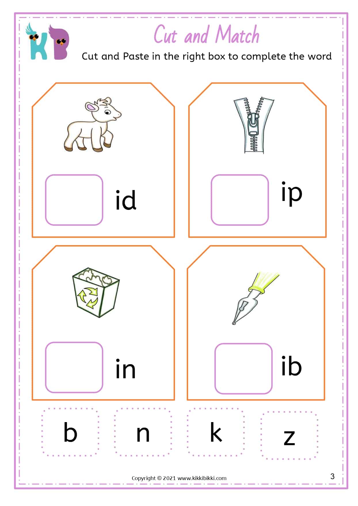 CVC - Short i Words Worksheets - Free Phonics Worksheets