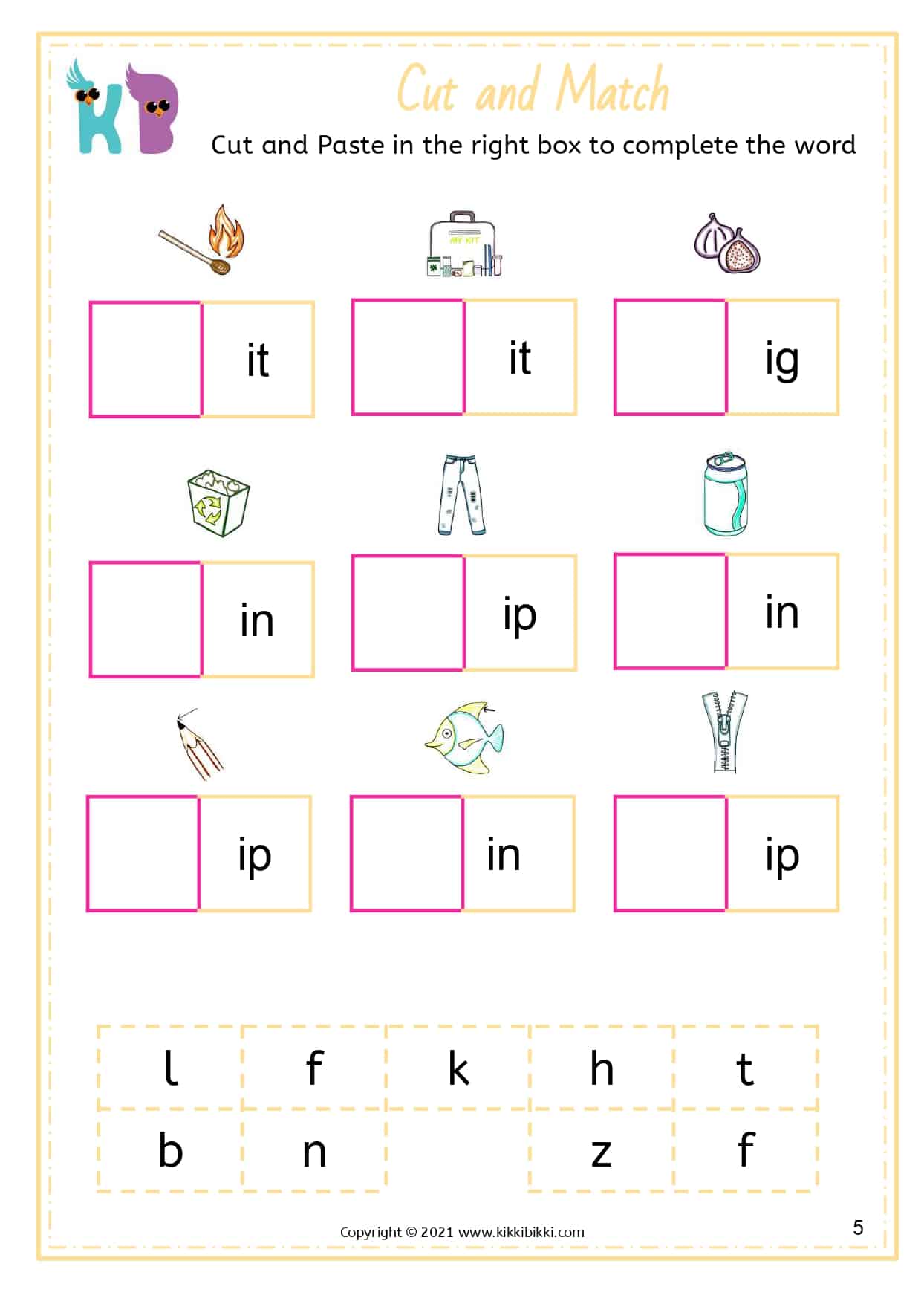 CVC - Short i Words Worksheets - Free Phonics Worksheets