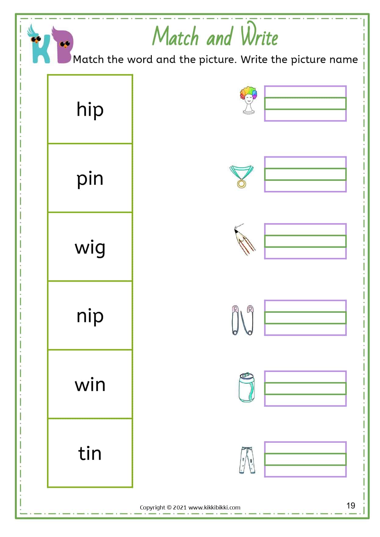 CVC - Short i Words Worksheets - Free Phonics Worksheets
