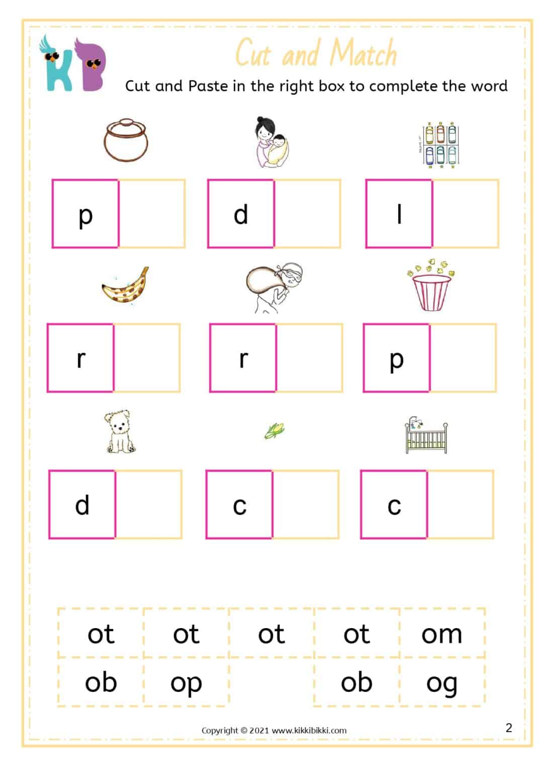 CVC Short o Words Worksheets - Free Phonics Printable