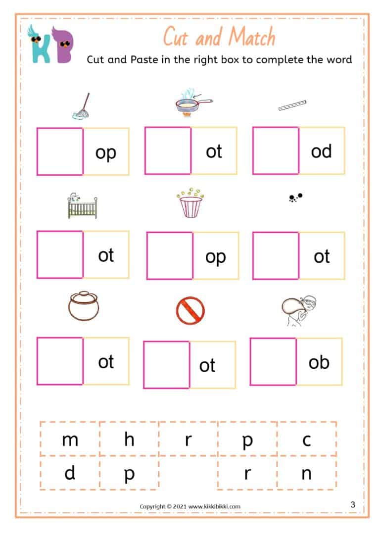 CVC Short o Words Worksheets - Free Phonics Printable