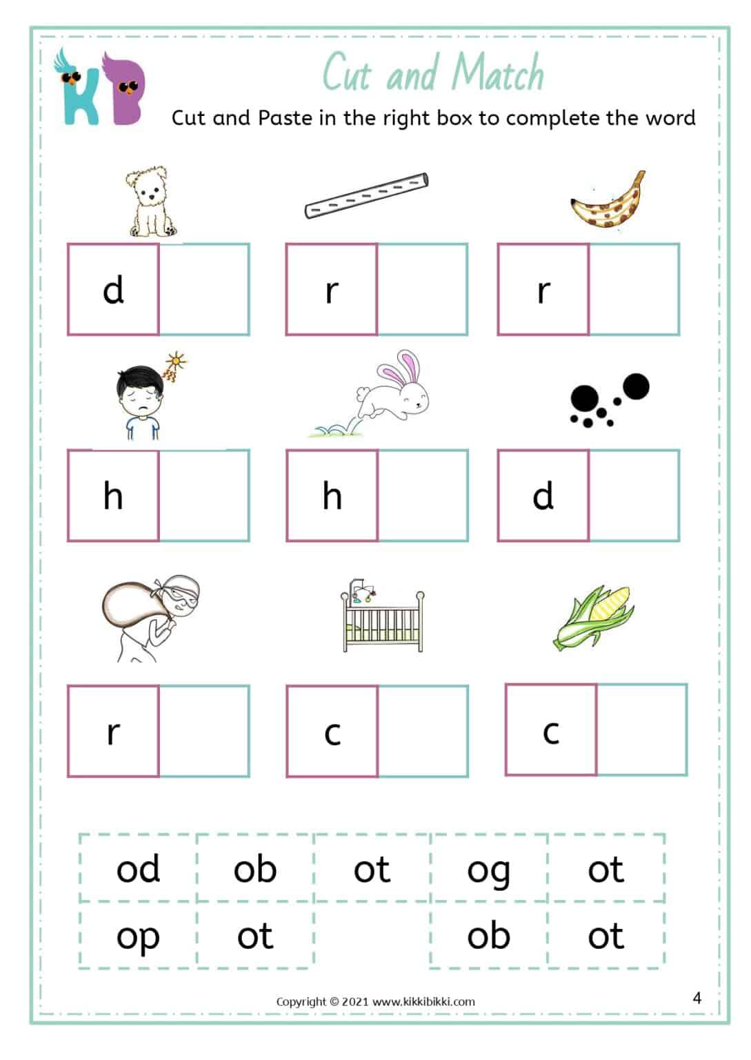 CVC Short o Words Worksheets - Free Phonics Printable