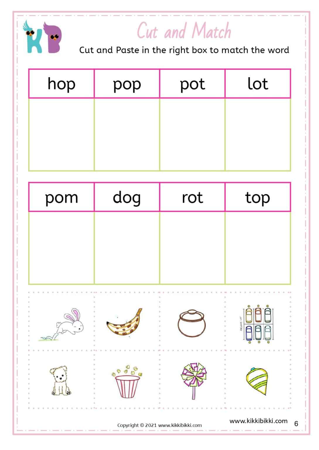 CVC Short o Words Worksheets - Free Phonics Printable