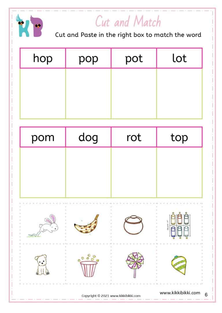 CVC Short o Words Worksheets - Free Phonics Printable