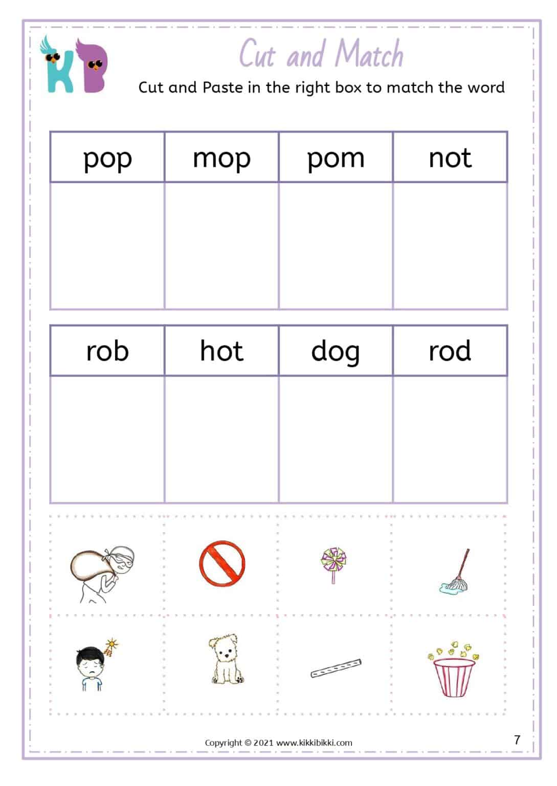 CVC Short o Words Worksheets - Free Phonics Printable